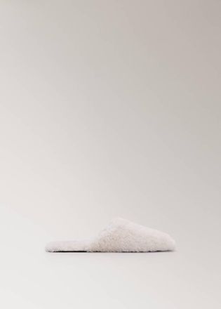Mango Chaussons mouton retourn&eacute; &agrave; bout arrondi &eacute;cru - Femme - 36 - MANGO