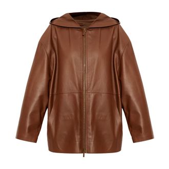 Max Mara Acinoso Lederjacke - - Jackets - Damen - Braun - XS