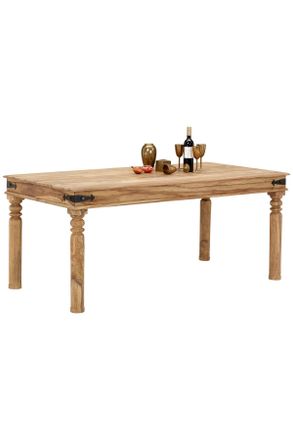 Livetastic Esstisch, Natur, Holz, Sheesham, massiv, rechteckig, 90x77x180 cm, Esszimmer, Tische, Esstische