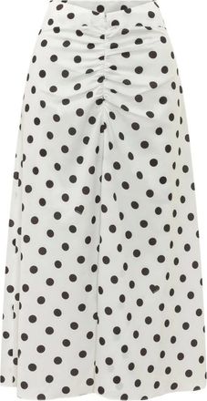 Fiorucci Femme, Jupes, Blanc, Taille: 42 FR Polka Dot Gathered Midi Skirt