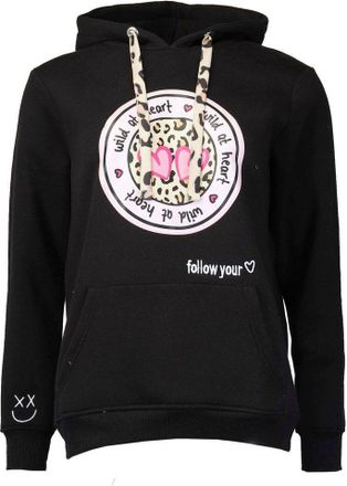 Zwillingsherz Hoodie Kapuze, Langarm, K&auml;ngurutasche, Leo-Details, modisch