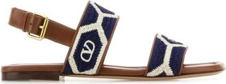 Valentino Garavani Femme, Chaussures, Multicolore, Taille: 36 EU Sandales Vlogo Signautre en tissu brod&eacute;