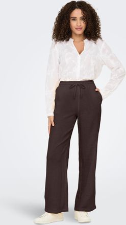 Jacqueline de Yong Schlupfhose JDY JDYTHEIS LIFE WIDE PANT WVN NOOS, Damen, Gr. XS (34), L&auml;nge 32, braun (chocolate torte), Web, Obermaterial: 100% Baumwolle, unifarben,
