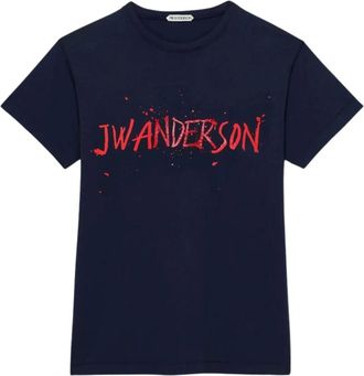 J.W.Anderson Homme, Tops, Bleu, Taille: L Circular T-shirt