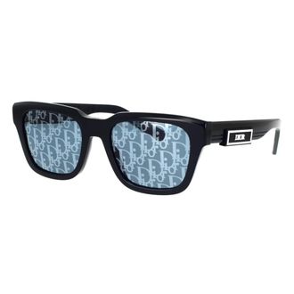 Dior unisex, Accessoires, Noir, Taille: 53 MM Lunettes de soleil rectangulaires urbaines avec verres bleus
