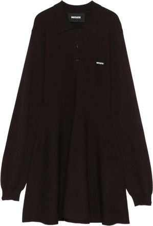 Rotate Midikleid mit langen Ärmeln - Braun