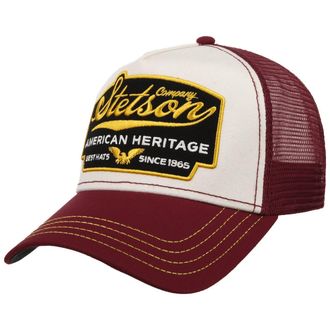 Stetson American Heritage Trucker Cap Herren Snapback mit Netzeinsatz Meshcap Sommer Winter Baseball Bordeaux One Size