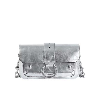 Zadig&Voltaire Metallic Leather Kate Wallet with Chain - - Bags - Damen - Grau - ONE SIZE