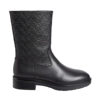 Calvin Klein Schwarze Stiefeletten im Mono-Mix-Stil - - Shoes - Damen - Schwarzk - 40 EU