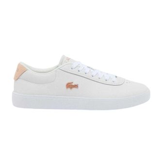 Lacoste Baseshot Evo Sneaker f&uuml;r Damen, Wildleder (Wei&szlig;/Pink)