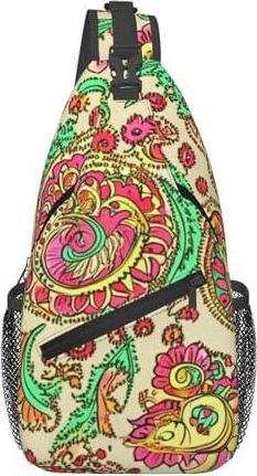 Generic Sac &agrave; bandouli&egrave;re boh&egrave;me vintage &agrave; motif floral - Sac &agrave; dos de voyage pour homme - Sac &agrave; dos de randonn&eacute;e