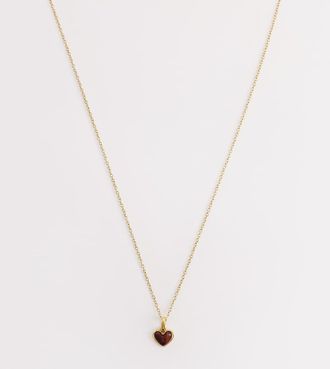 Abbott Lyon Halskette aus Edelstahl mit 18-Karat Vergoldung und herzf&ouml;rmigem Tigerauge-Anh&auml;nger-Goldfarben