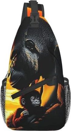 Generic Gorillas And Landscapes Sac &agrave; bandouli&egrave;re de voyage pour homme Sac &agrave; dos de randonn&eacute;e