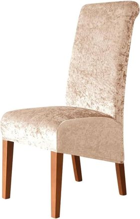 Generic Samt Stretch Hussen Für Esszimmerstühle, Universelle Stretchbezüge Für Hohe Parson Stühle - Set 1,2,4 Oder 6 Stück, Abnehmbar & Waschbar(Champagne,4PC