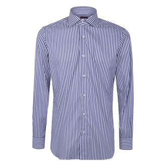 Barba Homme, Chemises, Bleu, Taille: XL Classic Popeline Stripes Shirt