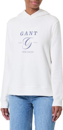 GANT Damen REG Graphic Hoodie Kapuzenpullover, Eggshell, S