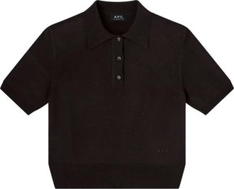 A.P.C. A.p.c., Homme, Tops, Brun, Taille: 2XL Colin Knitted Polo