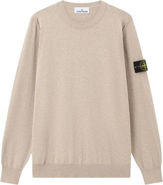 Stone Island Rundhalspullover mit gerollten Kanten - - Knitwear - Herren - Beige - S