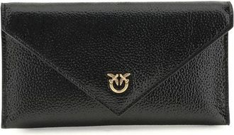 Pinko schwarze Kalbsleder Bos Taurus Clutch Tasche