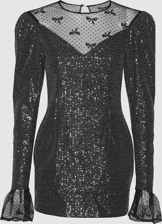 Rotate Robe Courte Sequins Noir