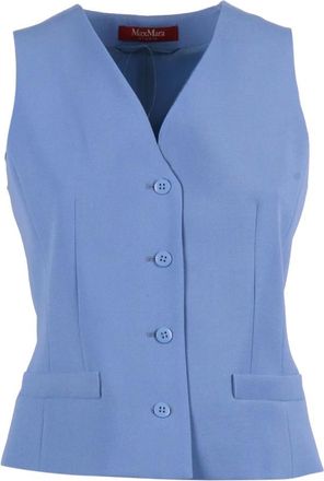 Max Mara Femme, Vestes, Bleu, Taille: 42 FR Gilet Madia