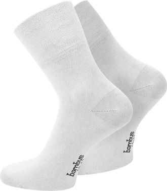 Normani Bambussocken mit kurzen Schaft - Kurzschaftsocken für Damen und Herren aus weicher atmungsaktiver Bambusviskose Farbe Weiß Größe 43/46