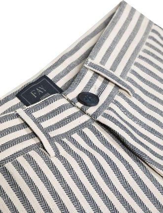 Fay Striped Cotton-Linen Trousers - Multicolor