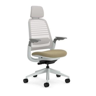 Steelcase Series 1 Ergonomischer B&uuml;rostuhl mit LiveBack Lumbalst&uuml;tze, 4D-Armlehnen, anpassbarer Kopfst&uuml;tze Sand