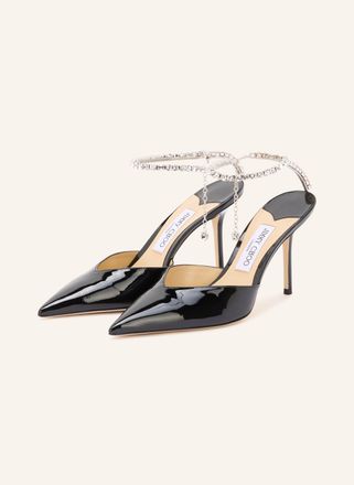 Jimmy Choo London Slingpumps Saeda 85 Mit Schmucksteinen schwarz