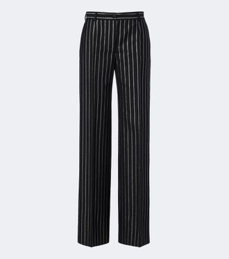 Dolce & Gabbana Pantalon ample en laine m&eacute;lang&eacute;e