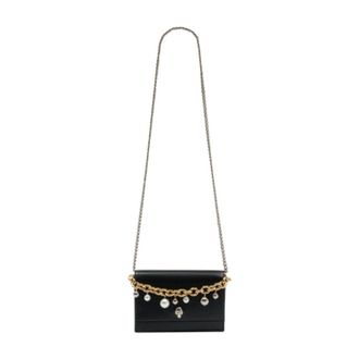 Alexander McQueen Womens Skull Crossbody Bag Black Calfskin