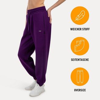 Smilodox Jogginghose Lyanna, Regular Fit Sweathose mit Kordelzug am Bund, Metallabel angenehmes Material B&uuml;ndchen an Beinabschl&uuml;ssen Sport Alltag Fitness