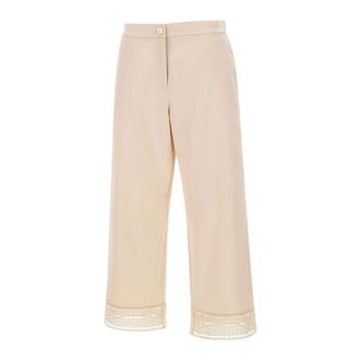 Elena Miro Femme, Pantalons, Beige, Taille: 42 FR Wide Pantalons