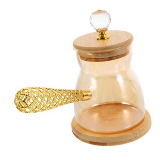 Cabilock Kaffeekanne Aus Glas Mit Seitengriff F&uuml;r Camping Und K&uuml;che Glas-kaffeeserver F&uuml;r Espresso Und Tee Retro-Design Zubeh&ouml;r F&uuml;r Kaffeestationen