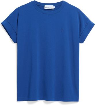 Armedangels Damen T-Shirt aus Bio-Baumwolle IDAARA Loose Fit Dynamo Blue