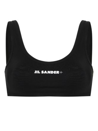 Jil Sander haut de bikini à logo imprimé - Noir