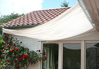 Floracord Sonnensegel Bausatz Universal 330x200 mit Sonnnensegel 330 x 200 cm Uni hell Elfenbein, beige, 04-77-03-28P