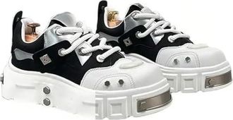 Generic QXDZSW Chaussures de père pour homme Automne Saule Augmentation des ongles Chaussures pour homme Grande tête Semelle épaisse Derby Chaussures, blanc/n