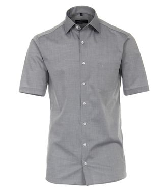 Casamoda Kurzarmhemd CASAMODA, Herren, Gr. 41, N-Gr, grau, Web, Obermaterial: 100% Baumwolle, unifarben, regular fit h&uuml;ftbedeckend, Rundhals, Hemden, Businessh