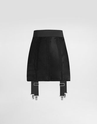 Dolce & Gabbana Kurzer Rock Im Korsettstil Aus Marquisette Mit Strapsen - Frau R&ouml;cke Schwarz 42