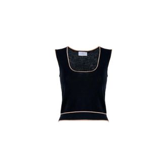 Nenette Femme, Tops, Noir, Taille: 38 FR Canotta