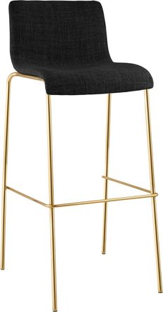 Clp Barhocker mit Lehne Hover, Barstuhl stapelbar mit Stoffbezug, Metallgestell Goldoptik, Stapelstuhl bis 150 kg belastbar, Farbe:dunkelgrau