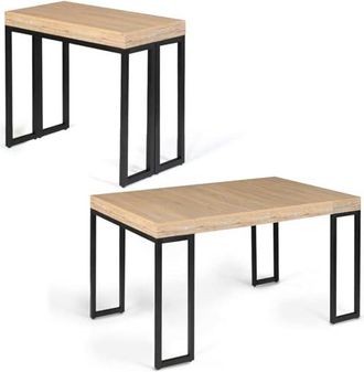IDMarket Table Console Extensible Toronto 6 Personnes 140 cm Design Industriel