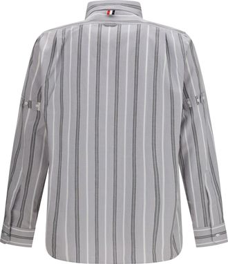 Thom Browne Madras Striped Armband Shirt - Gray