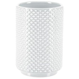 Spirella Zahnputzbecher Zahnbürstenhalter Mero 8x8x11,5 cm Steinoptik - Weiß