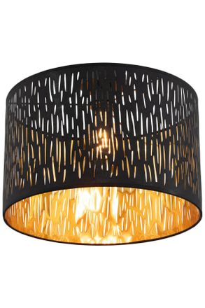 Novel Deckenleuchte, Schwarz, Metall, Kunststoff, Textil, Struktur,Struktur, rund,rund, 30 cm, RoHS, ISO 9001, Bsci, CE, Lampen & Leuchten, Innenbeleuchtung