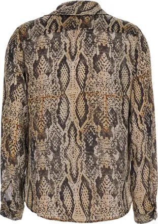 Merci Snake-Print Tech Fabric Shirt - Multicolor