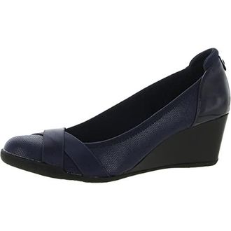Anne Klein Timeout Escarpins à Talon compensé pour Femme, Bleu Marine, 41.5 EU