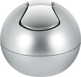 Spirella 10.14973 Kosmetikeimer 1 Liter Abfalleimer Schwingdeckeleimer Tischabfalleimer Bowl Silber
