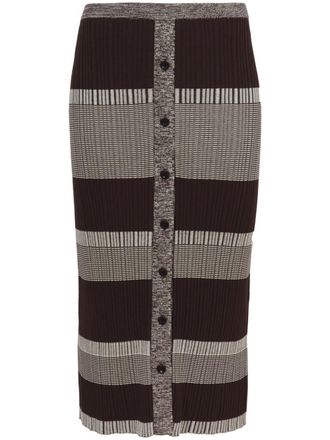 Proenza Schouler jupe mi-longue à rayures - Marron